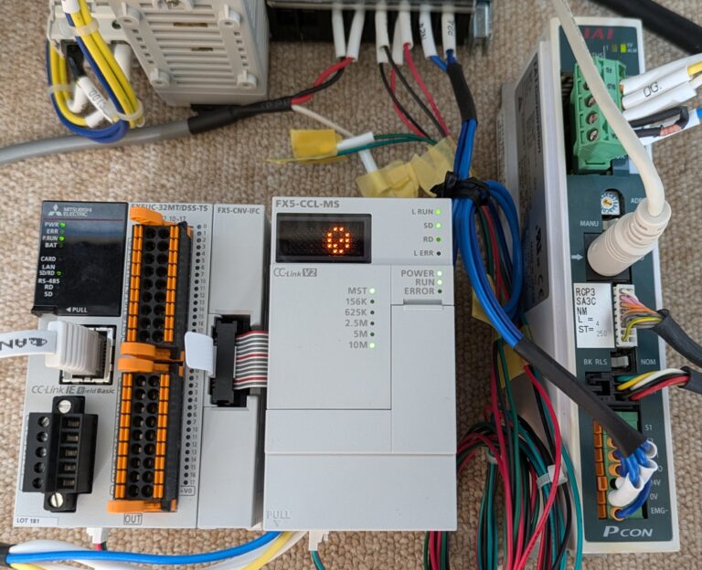 CC-Link通信 FX5-CCL-MS⇔ IAI製 PCON (1軸アクチュエーター) | 葵テクニカ